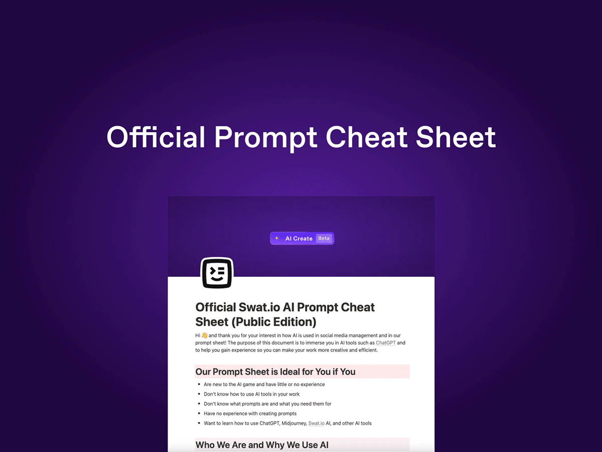 AI Prompts for Social Media - Cheat Sheet for Beginners
