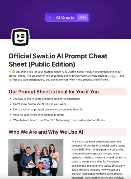 AI Prompts for Social Media - Cheat Sheet for Beginners
