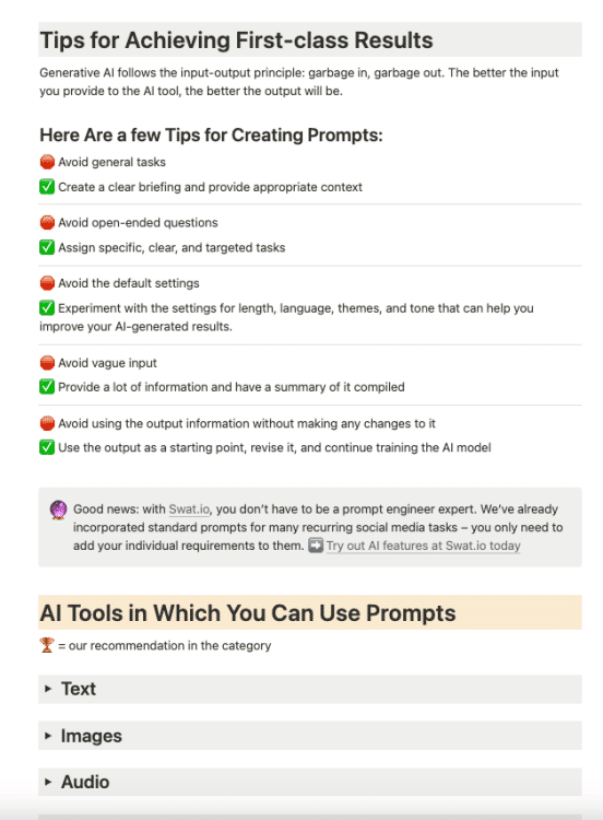 AI Prompts for Social Media - Cheat Sheet for Beginners